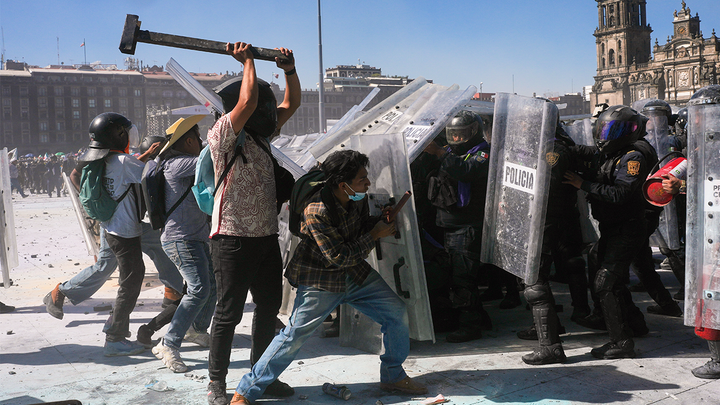 Violent Protests Erupt in Mexico City as Over 100 Officers Injured and ...